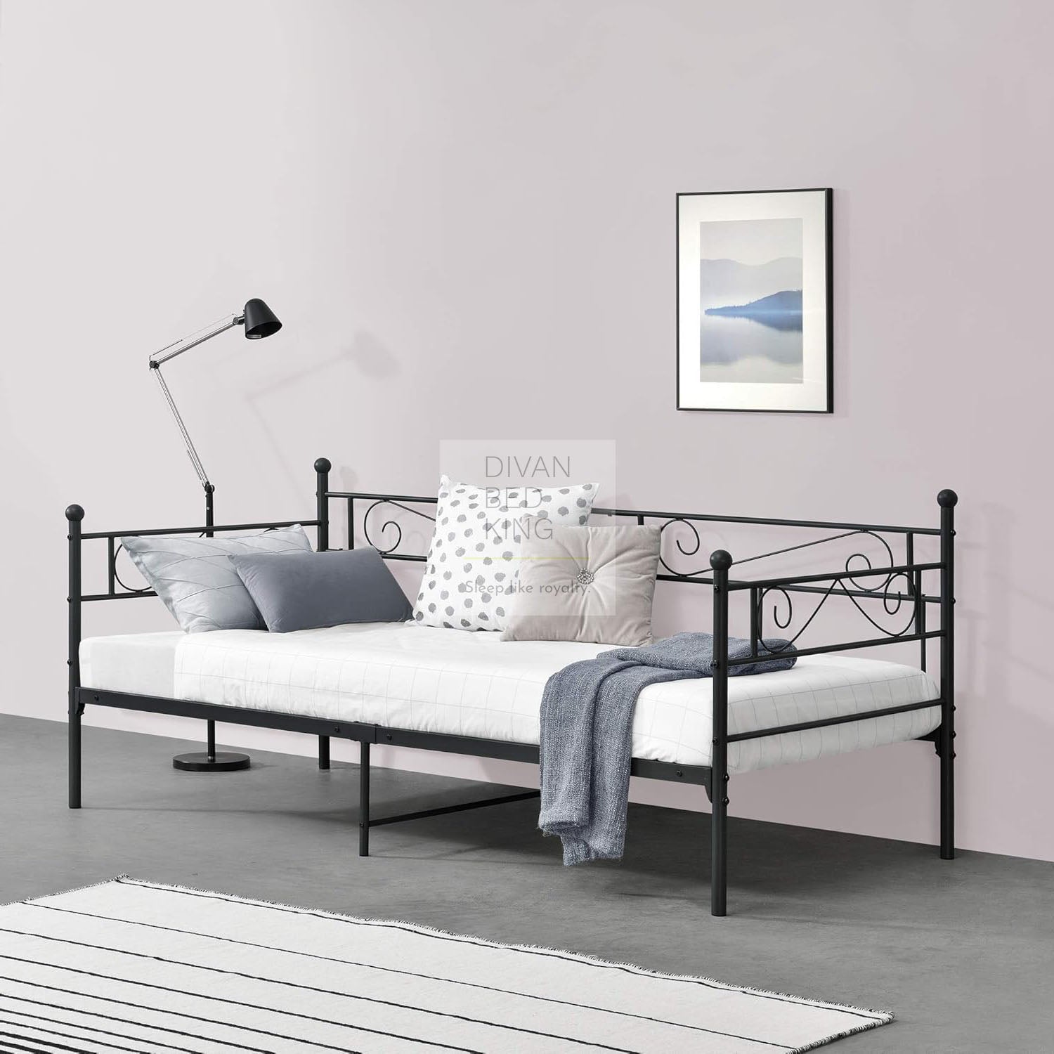 Alexis Daybed Black Metal Day Bed – Divan Bed King