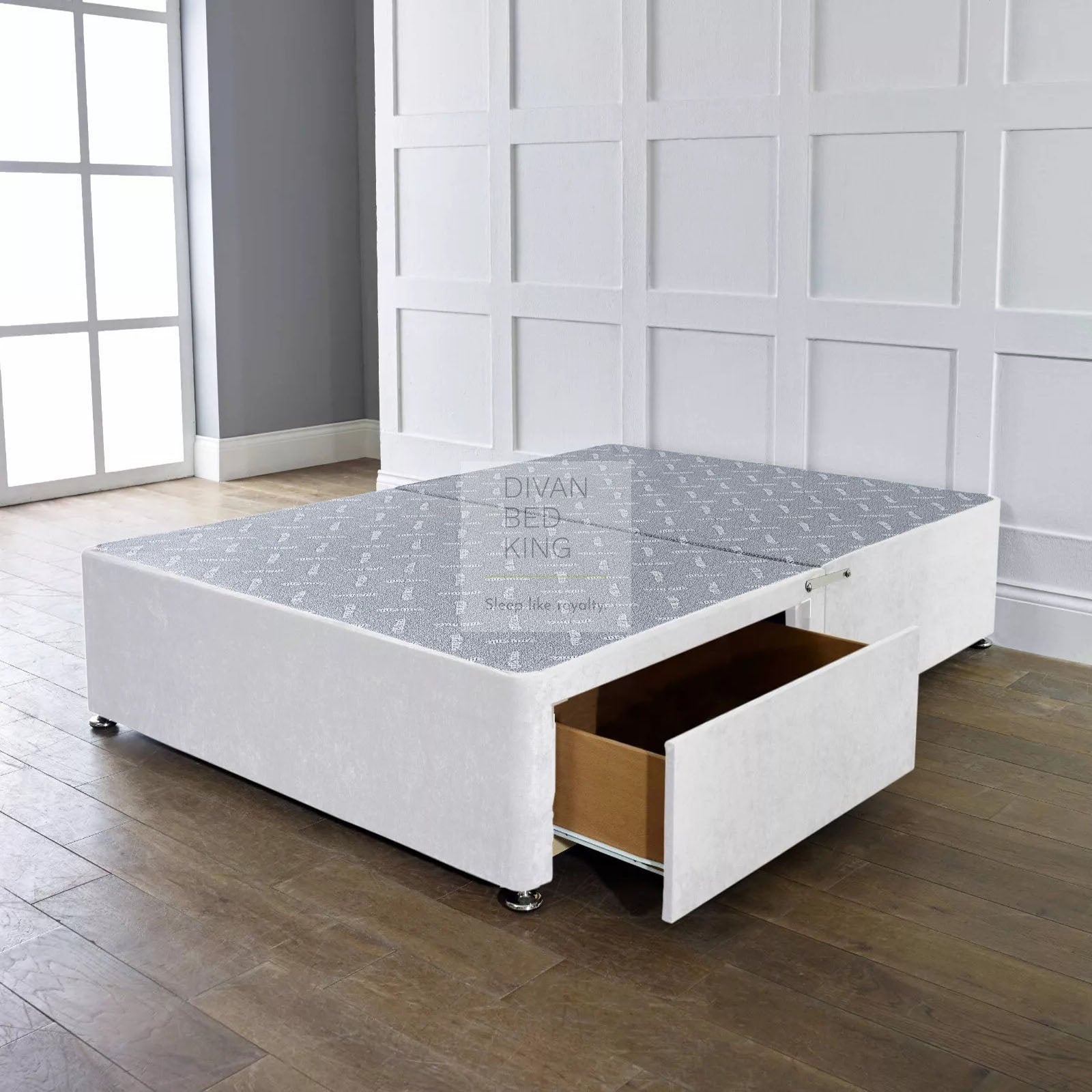 Manresa White Divan Base – Divan Bed King