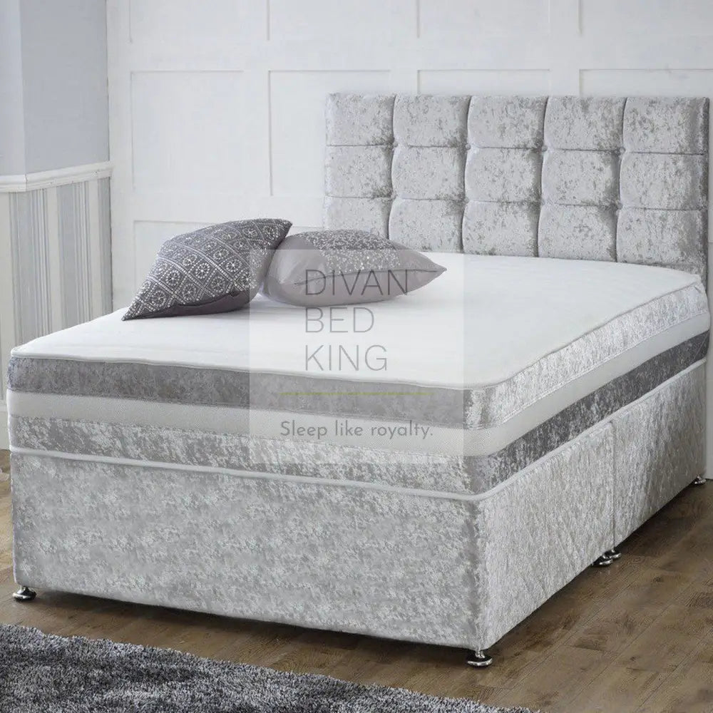 Divan-Beds.co.uk Crushed Velvet Divan Set + Matching Headboard and Mem ...