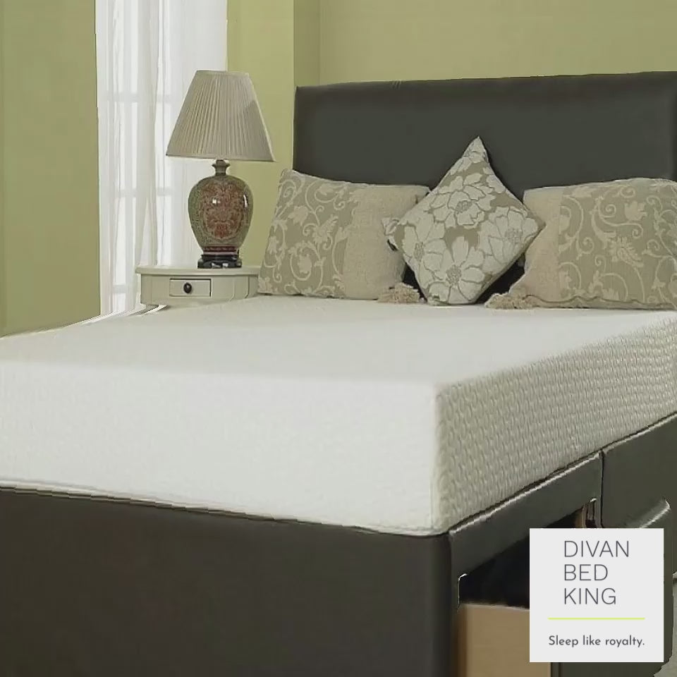 Hilliard Leather Divan Bed with Spring Memory Foam Mattress – Divan Bed ...