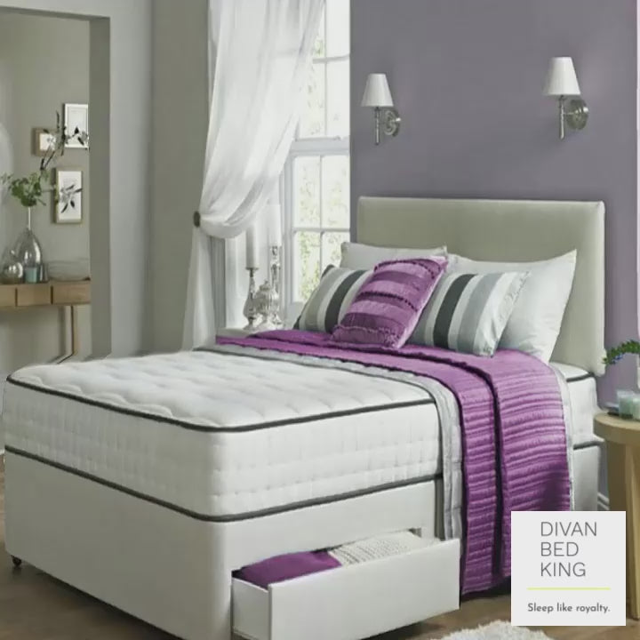 Henry Divan Bed Set with High Density Open Spring Memory Foam Mattress ...