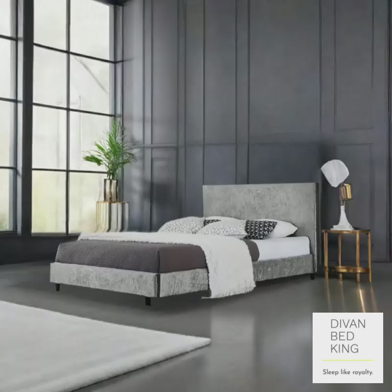 Emmerson Fabric Upholstered Low Rise Bed Frame – Divan Bed King